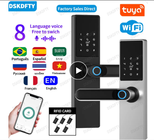 DSKDFTY Biometric Electronic Door Lock Digital Black Smart Lock Tuya ... DSKDFTY Biometric Electronic Door Lock Digital Black Smart Lock Tuya ...
