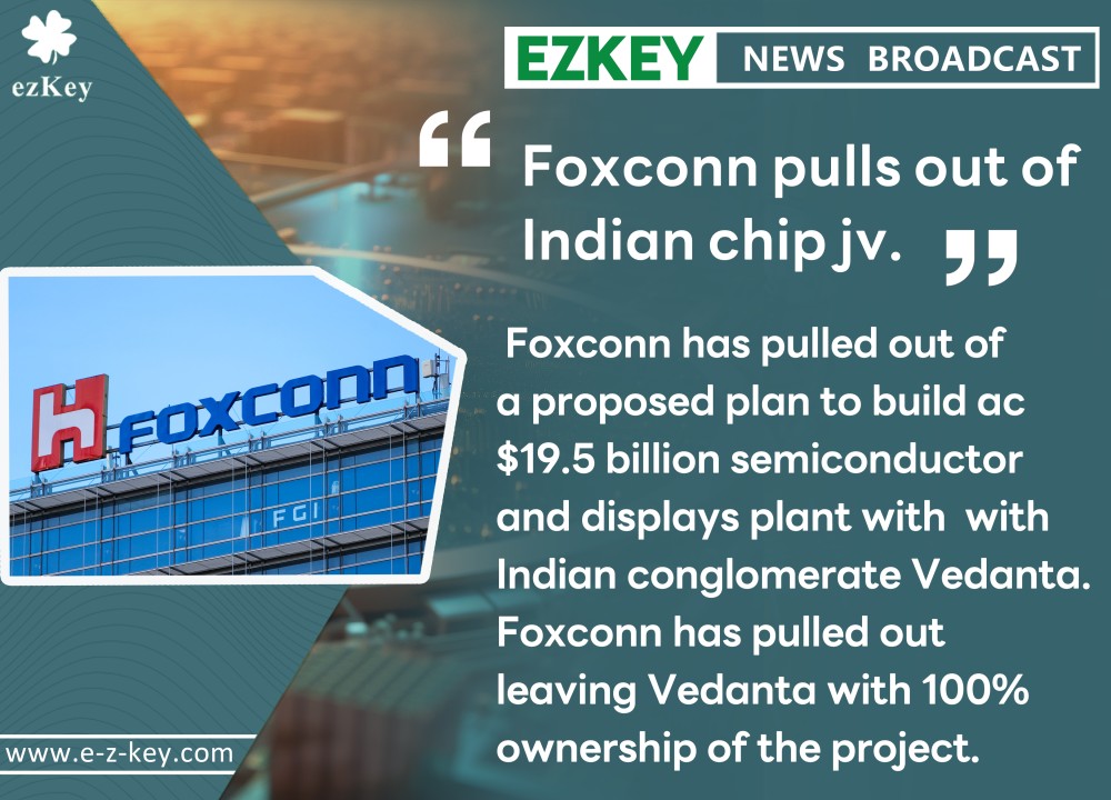Foxconn pulls out of Indian chip jv Foxconn pulls out of Indian chip jv