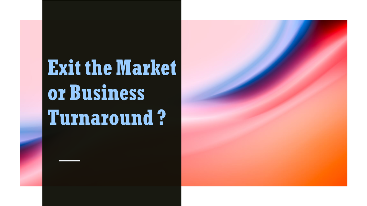 Solved: Exit the Market or Implement Turnaround Solved: Exit the Market or Implement Turnaround