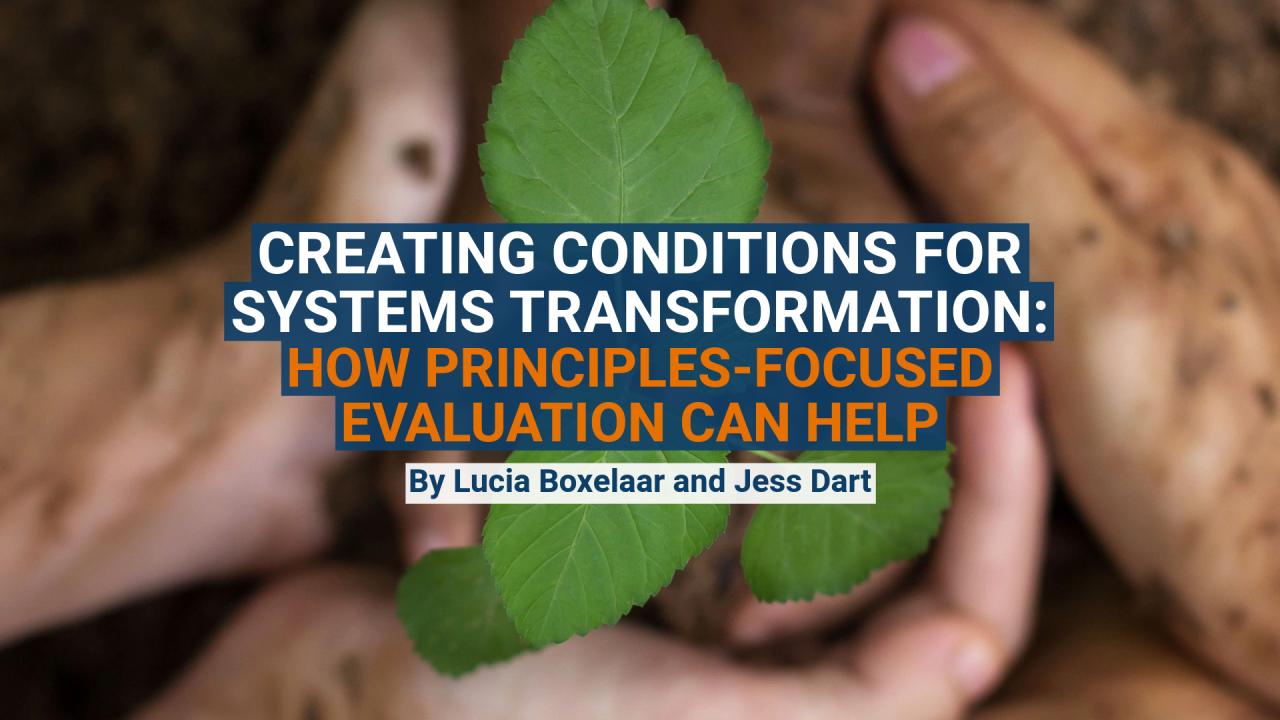 Creating conditions for systems transformation: How principles-focused ... Creating conditions for systems transformation: How principles-focused ...