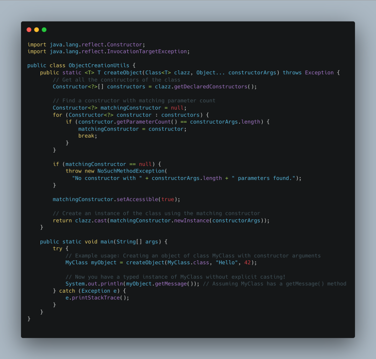 Dynamic Object Creation Using Java Reflection Dynamic Object Creation Using Java Reflection