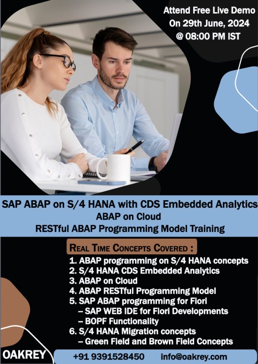 SAP ABAP on S4 HANA with S4 HANA CDS Embedded Analytics, ABAP on Cloud ... SAP ABAP on S4 HANA with S4 HANA CDS Embedded Analytics, ABAP on Cloud ...
