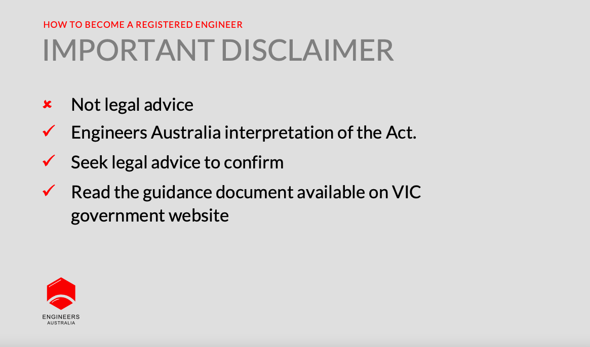 Engineers Australia - Mandatory Registration in Victoria Engineers Australia - Mandatory Registration in Victoria