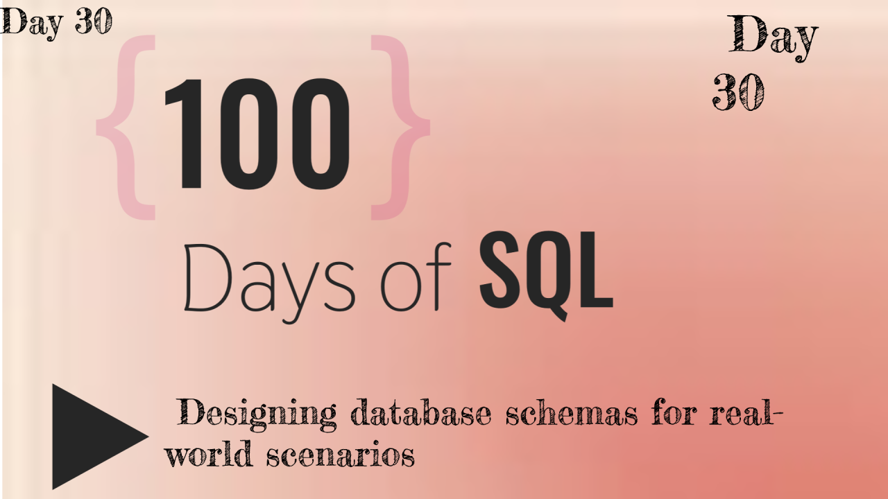 Day 30 of 100 - Mastering Database Schema Design: Practical Guidelines ... Day 30 of 100 - Mastering Database Schema Design: Practical Guidelines ...