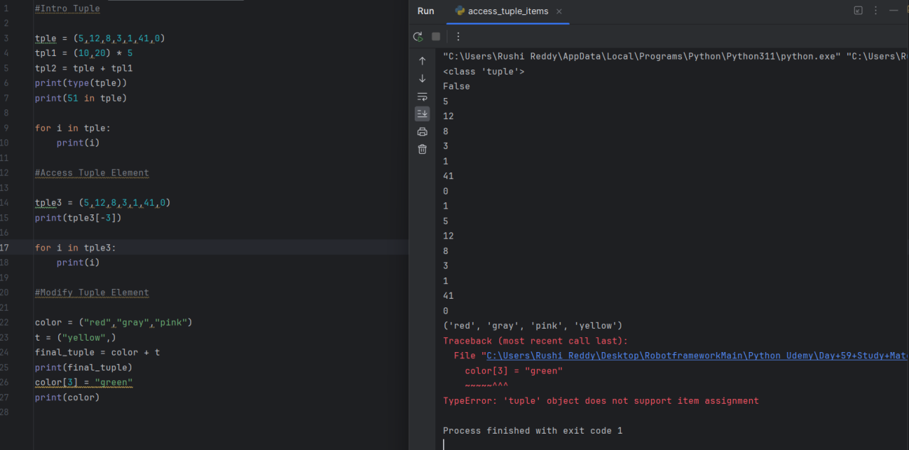 Python Tuple with Exercises Python Tuple with Exercises