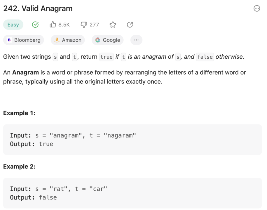 242. Valid Anagram 242. Valid Anagram