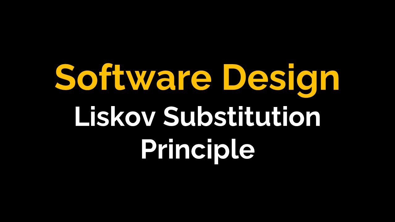 Liskov Substitution Principle Liskov Substitution Principle