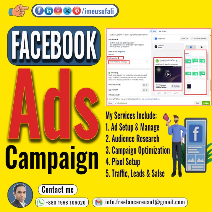 I will setup, Manage, and optimize your Facebook and Instagram ad ... I will setup, Manage, and optimize your Facebook and Instagram ad ...