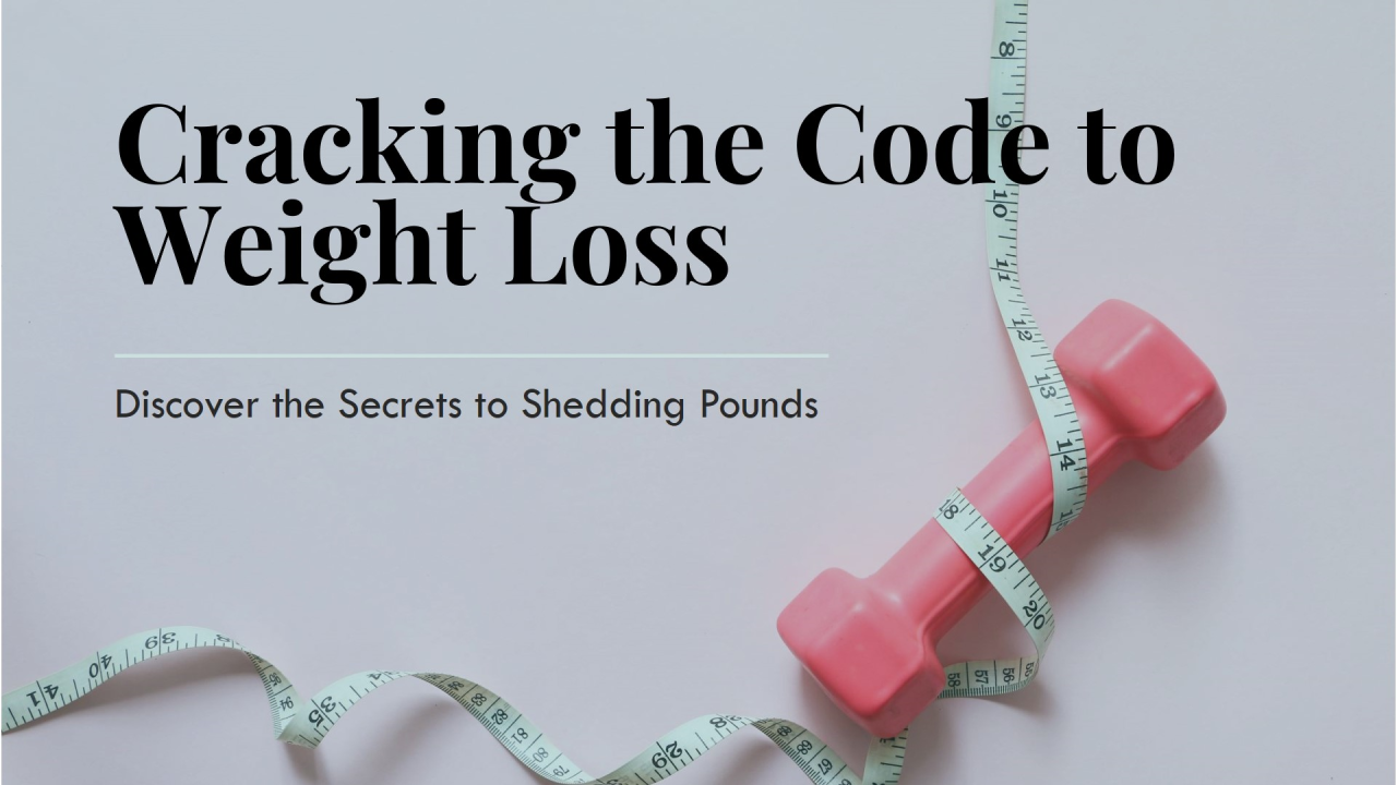 Cracking the Code to Weight Loss Cracking the Code to Weight Loss
