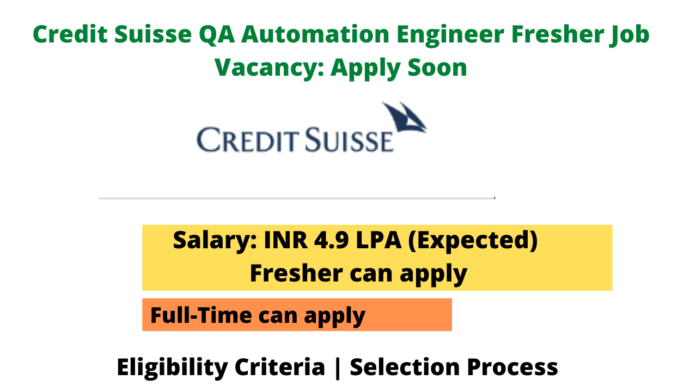 Salary: INR 4.9 LPA (Expected)-Credit Suisse QA Automation Engineer ... Salary: INR 4.9 LPA (Expected)-Credit Suisse QA Automation Engineer ...