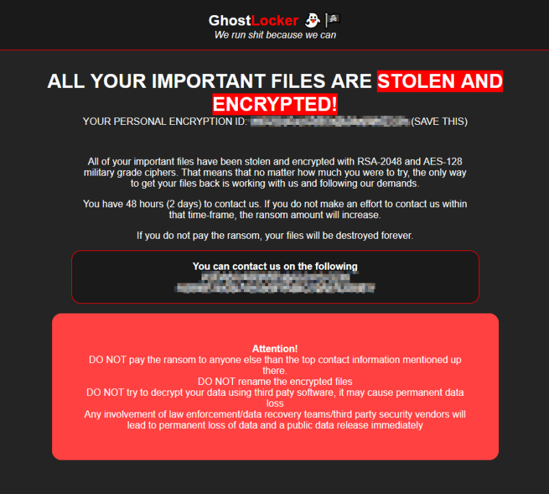 GhostLocker Ransomware: A Closer Look at Its Stealthy Tactics and ... GhostLocker Ransomware: A Closer Look at Its Stealthy Tactics and ...