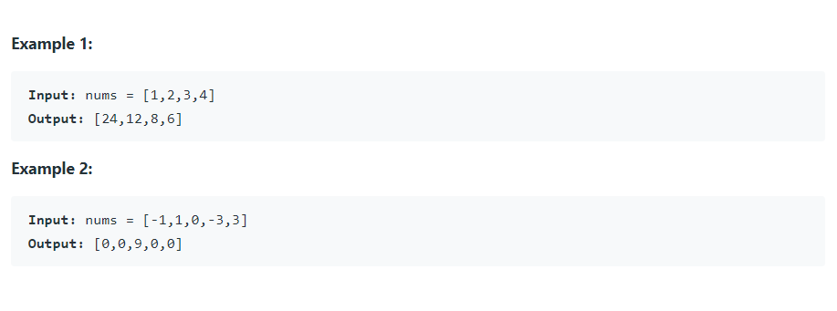 Product of Array Except Self Product of Array Except Self
