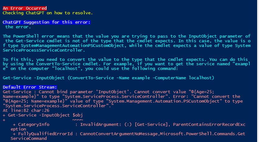 Using ChatGPT to provide insight into script errors from within ... Using ChatGPT to provide insight into script errors from within ...