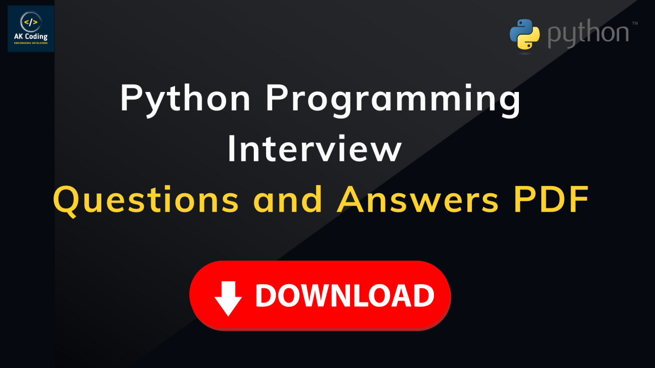 Python programming interview questions and answers pdf Python programming interview questions and answers pdf