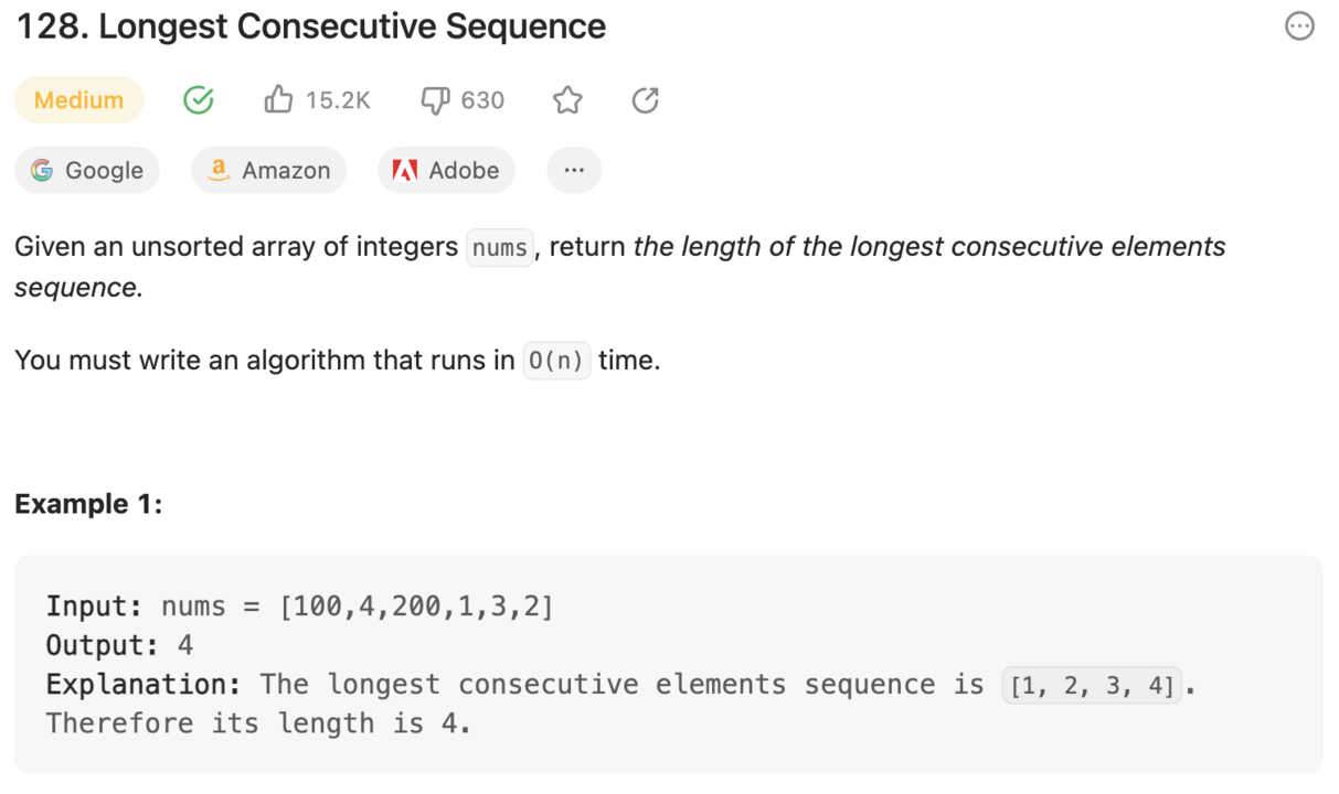 128. Longest Consecutive Sequence 128. Longest Consecutive Sequence