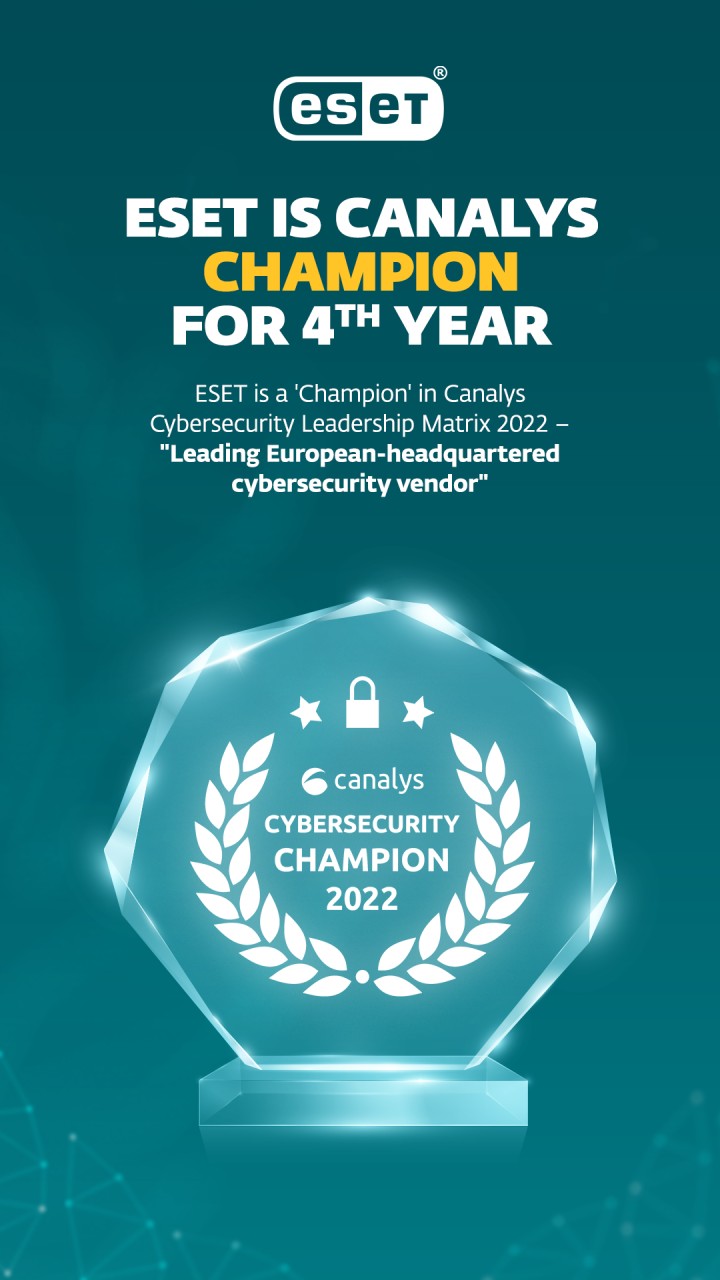 ESET on LinkedIn: ESET defends Champion status in Canalys Cybersecurity ... ESET on LinkedIn: ESET defends Champion status in Canalys Cybersecurity ...