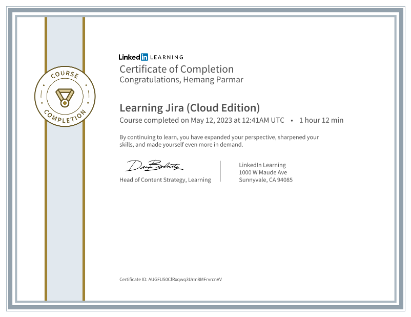 Hemang Parmar on LinkedIn: Certificate of Completion Hemang Parmar on LinkedIn: Certificate of Completion