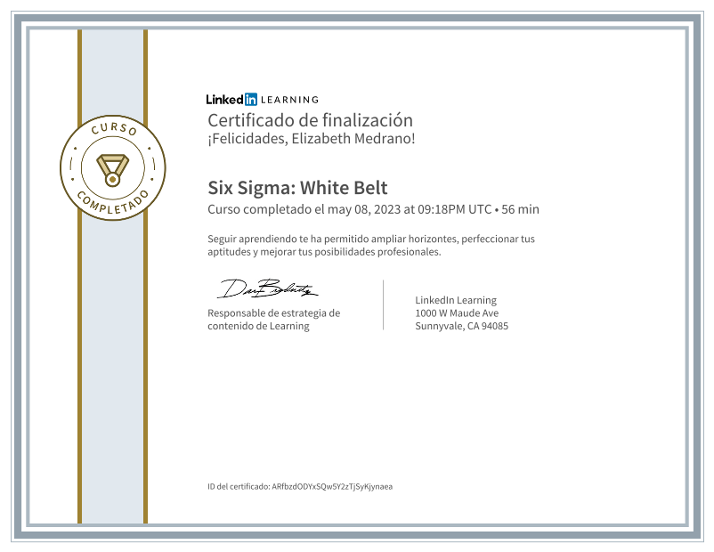 Elizabeth Medrano on LinkedIn: Certificate of Completion Elizabeth Medrano on LinkedIn: Certificate of Completion