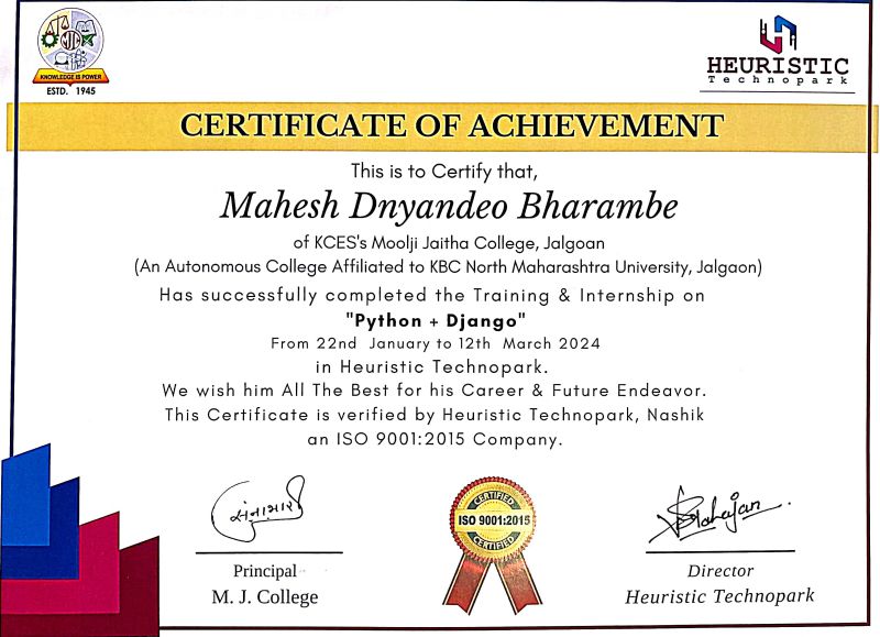 Mahesh Bharambe on LinkedIn: #python #django #heuristictechnopark # ... Mahesh Bharambe on LinkedIn: #python #django #heuristictechnopark # ...