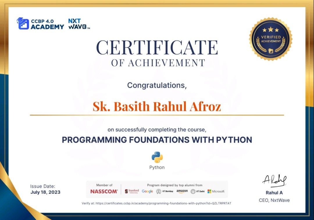 Sk Basith Rahul Afroz on LinkedIn: #python #pythonprogramming #ccbp # ... Sk Basith Rahul Afroz on LinkedIn: #python #pythonprogramming #ccbp # ...
