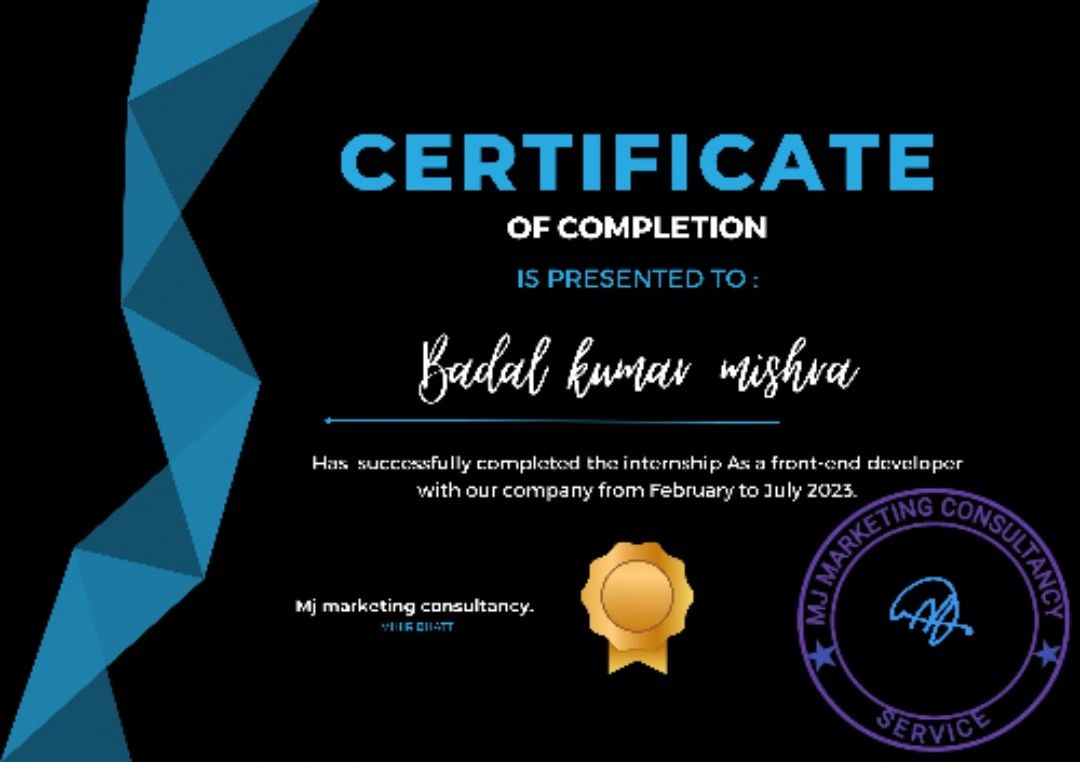 Badal Kumar Mishra on LinkedIn: #certificate #ceo Badal Kumar Mishra on LinkedIn: #certificate #ceo