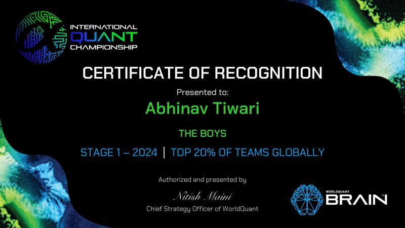 Abhinav Tiwari on LinkedIn: #algorithmictrading #worldquant Abhinav Tiwari on LinkedIn: #algorithmictrading #worldquant