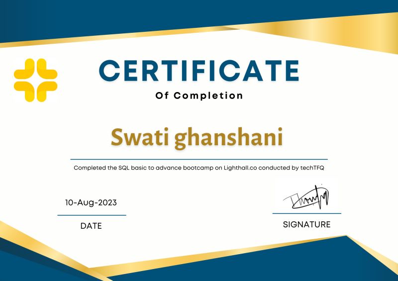 Swati Ghanshani on LinkedIn: #learnings #certification #sql Swati Ghanshani on LinkedIn: #learnings #certification #sql