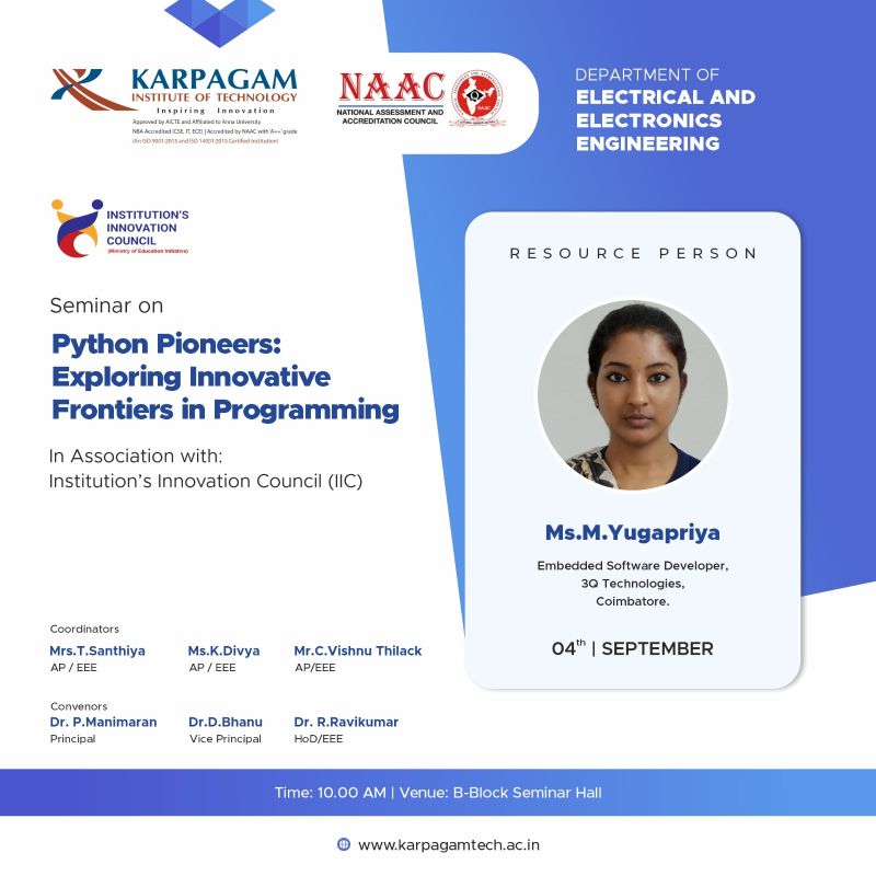 Karpagam Institute of Technology on LinkedIn: #pythoncoding #python # ... Karpagam Institute of Technology on LinkedIn: #pythoncoding #python # ...