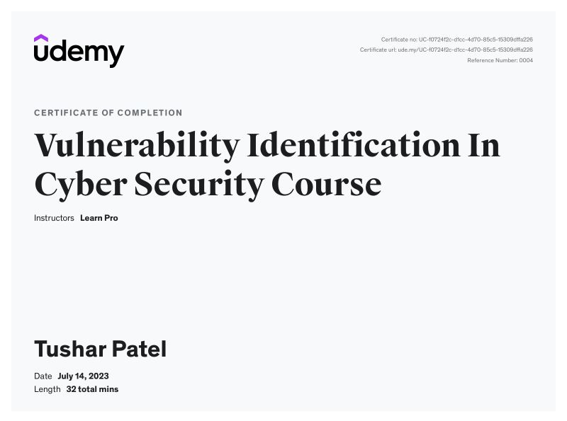 Tushar Patel on LinkedIn: #vulnerabilityidentification #cybersecurity # ... Tushar Patel on LinkedIn: #vulnerabilityidentification #cybersecurity # ...