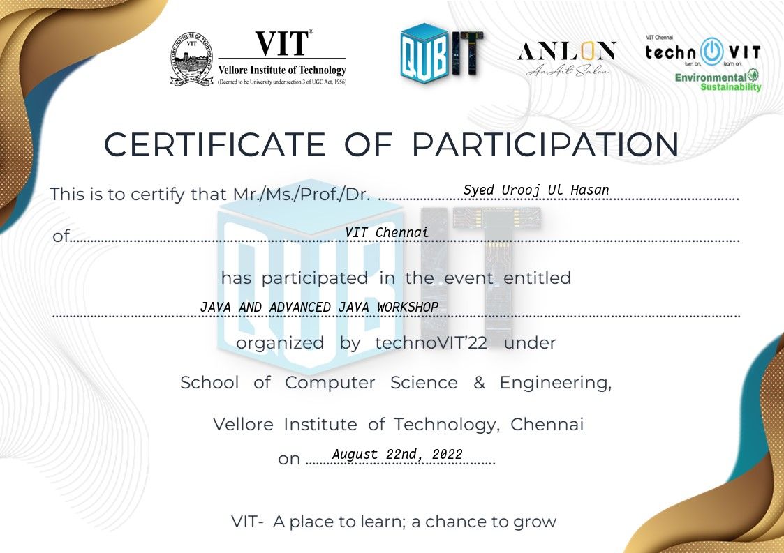 Syed Urooj Ul Hasan on LinkedIn: #vit #velloreinstituteoftechnology # ... Syed Urooj Ul Hasan on LinkedIn: #vit #velloreinstituteoftechnology # ...
