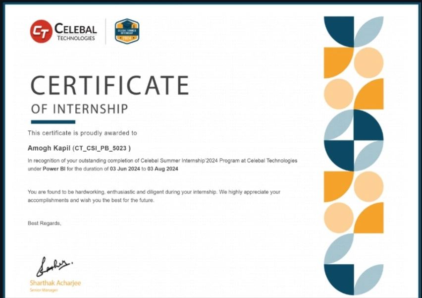 Amogh Kapil on LinkedIn: #celebaltechnology #powerbi #summerintern # ... Amogh Kapil on LinkedIn: #celebaltechnology #powerbi #summerintern # ...