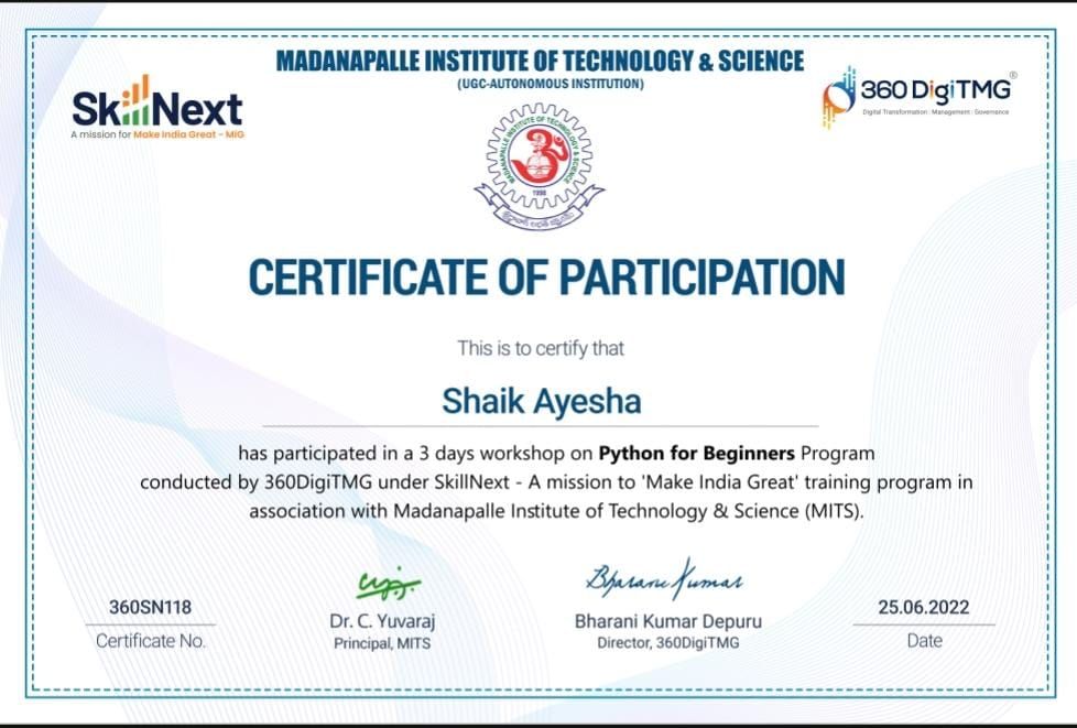 SHAIK AYESHA on LinkedIn: #pythonprogramming #skilldevelopment # ... SHAIK AYESHA on LinkedIn: #pythonprogramming #skilldevelopment # ...