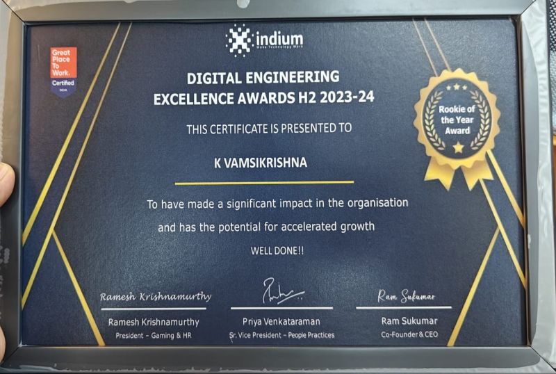 vamsi Krishna on LinkedIn: #rookieoftheyear vamsi Krishna on LinkedIn: #rookieoftheyear