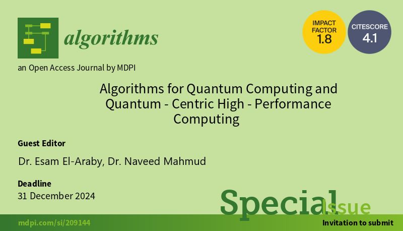 Algorithms MDPI on LinkedIn: #specialissue #quantumcomputing # ... Algorithms MDPI on LinkedIn: #specialissue #quantumcomputing # ...