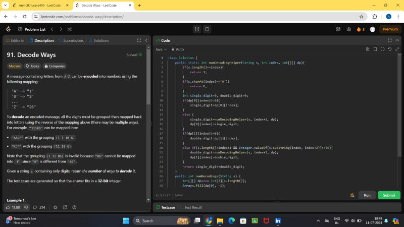 Anmol Khurana on LinkedIn: #dsachallenge #leetcode #codinglife # ... Anmol Khurana on LinkedIn: #dsachallenge #leetcode #codinglife # ...