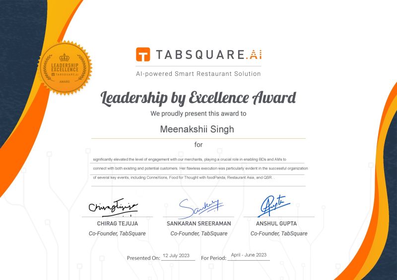 Meenakshii Singh on LinkedIn: #tabsquare #leadershipexcellence Meenakshii Singh on LinkedIn: #tabsquare #leadershipexcellence