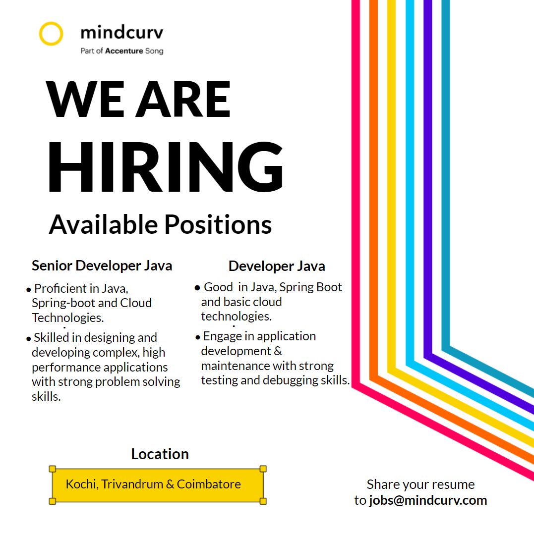 Sona M K on LinkedIn: #javajobs #techtalent #joinourteam #kochijobs # ... Sona M K on LinkedIn: #javajobs #techtalent #joinourteam #kochijobs # ...