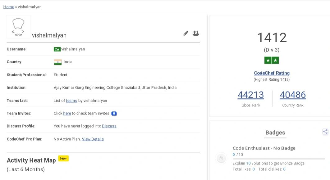 Vishal Malyan on LinkedIn: #codechef #achievementunlocked #coding # ... Vishal Malyan on LinkedIn: #codechef #achievementunlocked #coding # ...