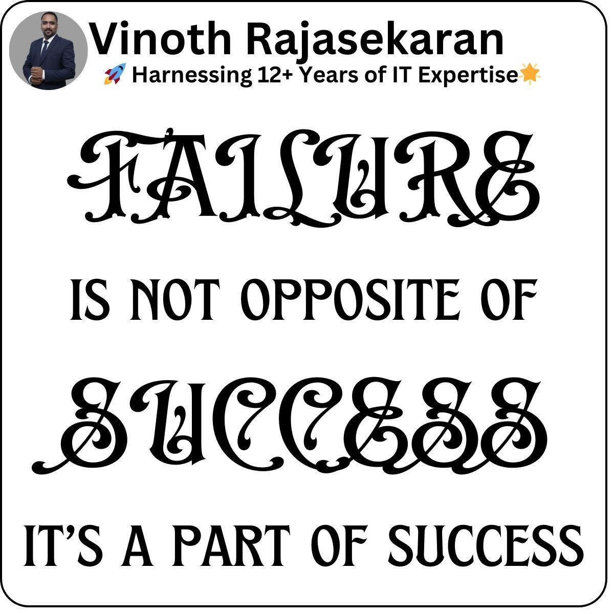 Vinoth Rajasekaran I PMP on LinkedIn: #embracefailure #learnandgrow # ... Vinoth Rajasekaran I PMP on LinkedIn: #embracefailure #learnandgrow # ...
