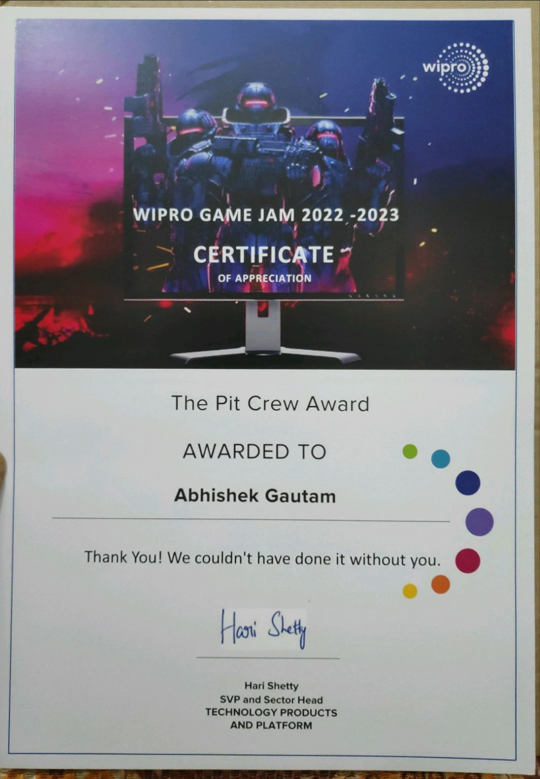 Abhishek Gautam on LinkedIn: #gratitude #aws #wipro #gamedevelopment Abhishek Gautam on LinkedIn: #gratitude #aws #wipro #gamedevelopment