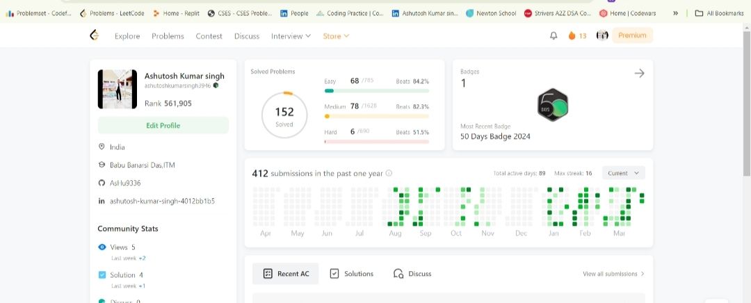 Ashutosh Kumar singh on LinkedIn: #leetcode #dsa #problemsolving Ashutosh Kumar singh on LinkedIn: #leetcode #dsa #problemsolving