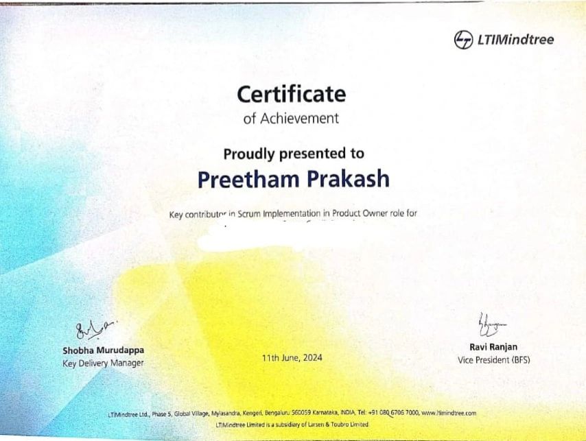 Preetham Prakash on LinkedIn: Happy to receive one more recognition ... Preetham Prakash on LinkedIn: Happy to receive one more recognition ...