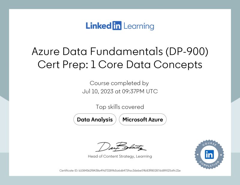 Yash Soni on LinkedIn: #linkedinlearning #azuredatafundamentals # ... Yash Soni on LinkedIn: #linkedinlearning #azuredatafundamentals # ...