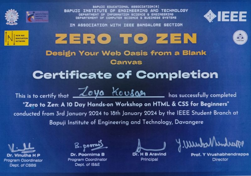 Completed Zero to Zen workshop on HTML and CSS | Zoya Kousar posted on ... Completed Zero to Zen workshop on HTML and CSS | Zoya Kousar posted on ...