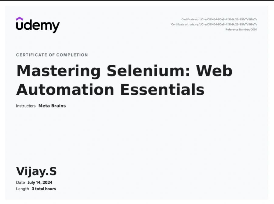 Vijay S on LinkedIn: #selenium #automationtesting #softwaredevelopment ... Vijay S on LinkedIn: #selenium #automationtesting #softwaredevelopment ...