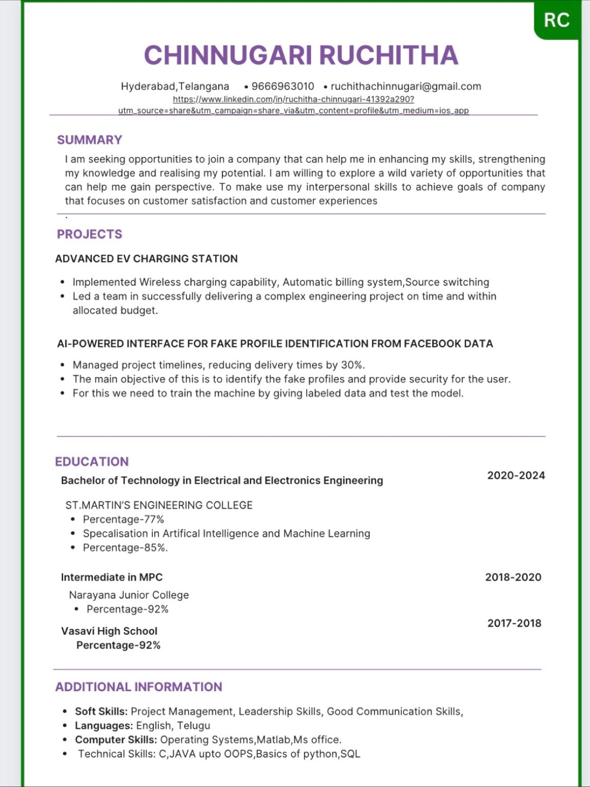 Ruchitha Chinnugari posted on LinkedIn Ruchitha Chinnugari posted on LinkedIn