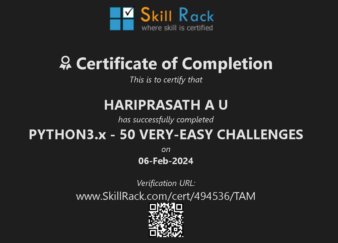 HARIPRASATH A U on LinkedIn: #python #skillrack HARIPRASATH A U on LinkedIn: #python #skillrack
