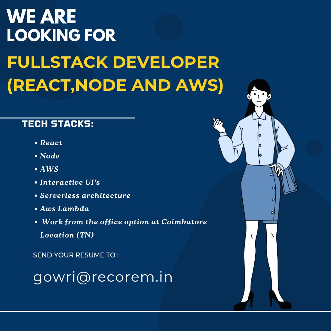 Gowri Dhinagaran on LinkedIn: #nodejs #react #aws #coimbatorejobs # ... Gowri Dhinagaran on LinkedIn: #nodejs #react #aws #coimbatorejobs # ...