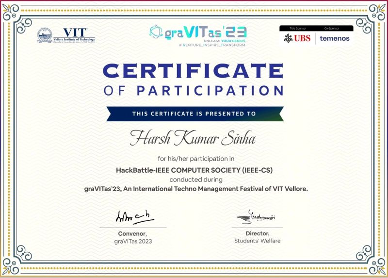 Harsh Kumar Sinha on LinkedIn: #hackbattle #teamwork #ml #blockchain # ... Harsh Kumar Sinha on LinkedIn: #hackbattle #teamwork #ml #blockchain # ...