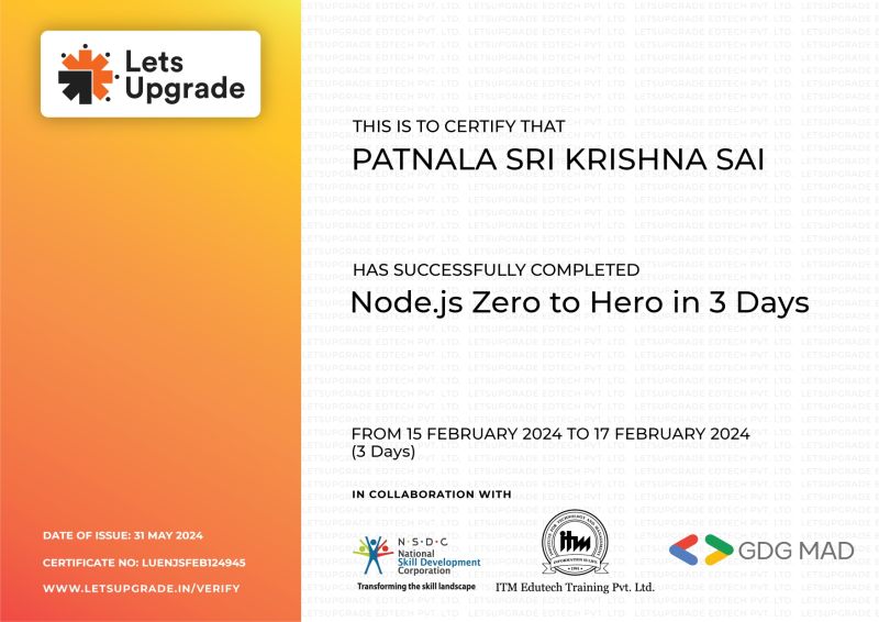 patnala sri Krishna sai on LinkedIn: #nodejs #javascript # ... patnala sri Krishna sai on LinkedIn: #nodejs #javascript # ...